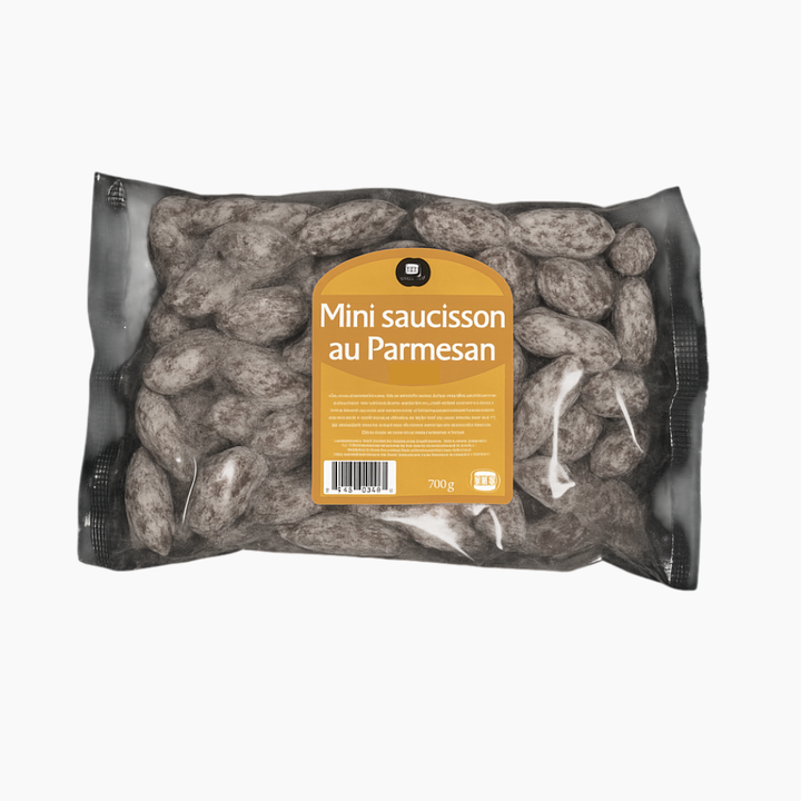 Mini saucissons au parmesan (500g soit environ 75 mini-saucisssons)